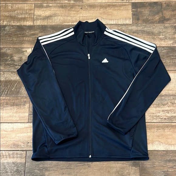 adidas | Jackets & Coats | Adidas Blue Lightweight Jacket With Iconic ...